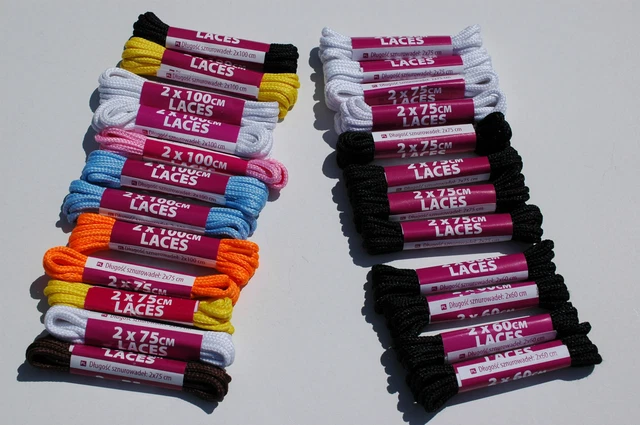 12/10 PR PACK SHOE - TRAINER LACES VARIOUS COLOURS AND LENGTHS £2.50 ...