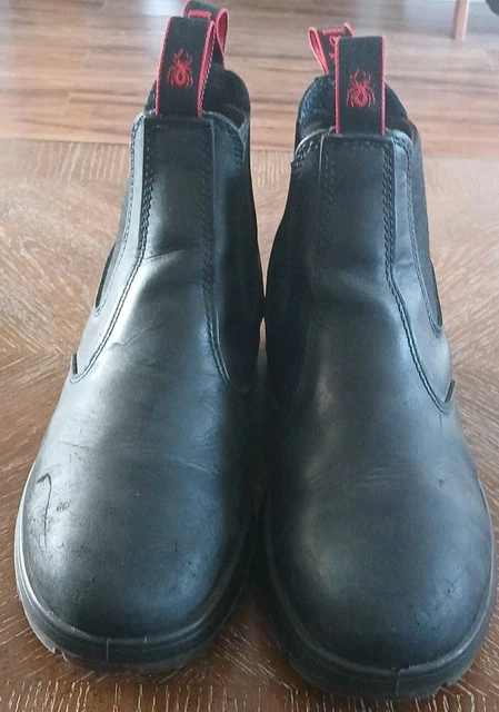 REDBACK EASY ESCAPE Oil Kip Steel Toe Black Leather Safety Work Boots 9 ...