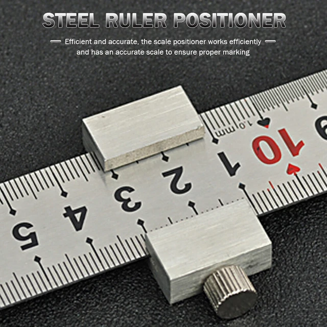 STEEL RULER LOCATOR Angles Scriber Marker Ruler Limiter Woodworking ...