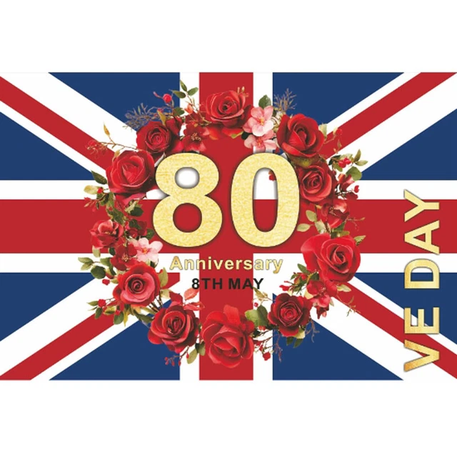 VE DAY 80TH Anniversary Flag,Decorations Memorabilia Victory In Europe ...