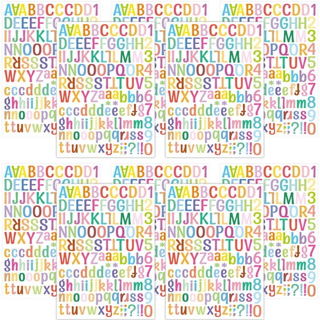 10 SHEETS ÉTIQUETTES de garde-manger script Alphabet Numérique Stickers ...