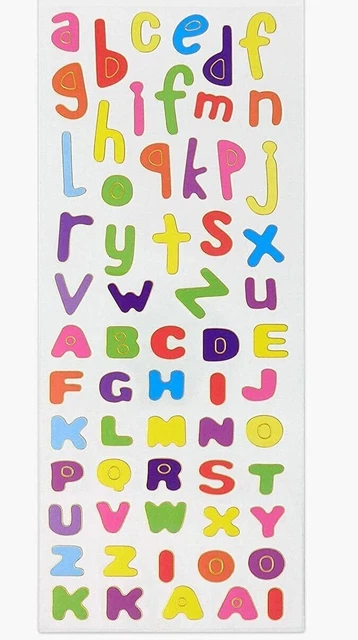 ALPHABET CAPITAL LETTERS Lower Case STICKERS SELF ADHESIVE 1cm - 1.5cm ...