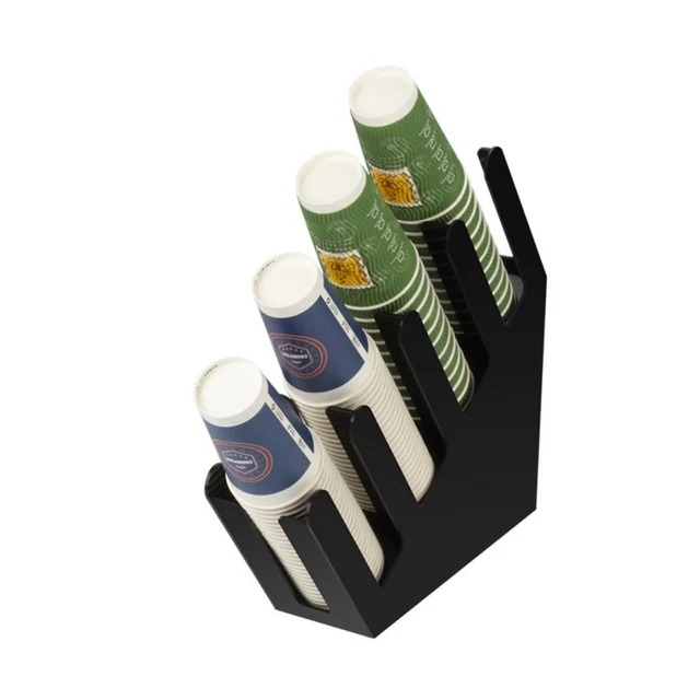 BLACK COFFEE CUP Dispenser Vertical Bar Counter Cup Storage Holder ...