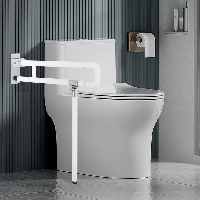 SAFETY HAND RAIL Drop Down Fold Up Disabled Grab For Bath Bathroom ...