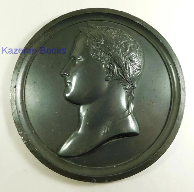 ANTIQUE NAPOLEON BONAPARTE Large Lead Relief Portrait Plaque Andrieu ...