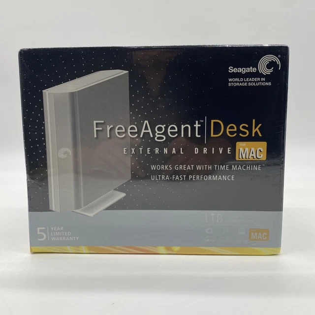 SEAGATE FREE AGENT Desk External Hard Drive 2.0 1TB Storage for MAC $34 ...