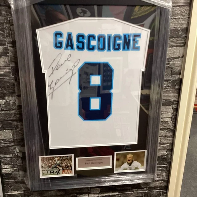 GAZZA EURO 96 FRAMED Paul Gascoigne England Signed Shirt Autographed ...