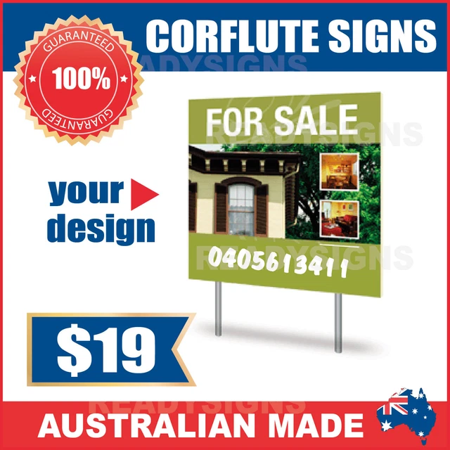 CUSTOM CORFLUTE SIGNS 600mm x 600mm x 5mm - Australian Made $19.00 ...