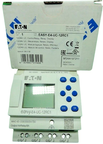 EATON EASY-E4-UC-12RC1 LOGIC Module EasyE4 12 / 24vdc Analogue - Incl ...