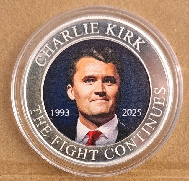 CHARLIE KIRK MEMORIAL 1 oz .999 Silver (Colorized) Coin with ...