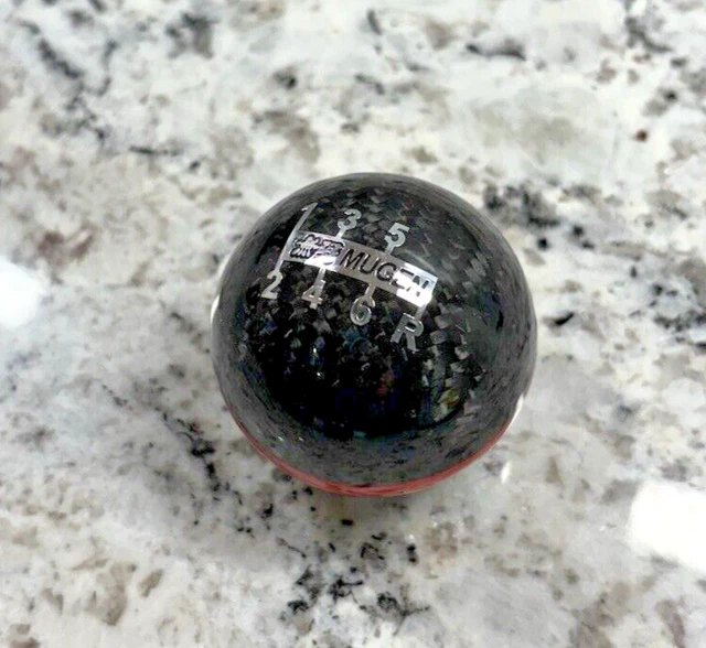 MUGEN 6 SPEED Black Red Racing Real Carbon Fiber Shift Knob For Honda ...