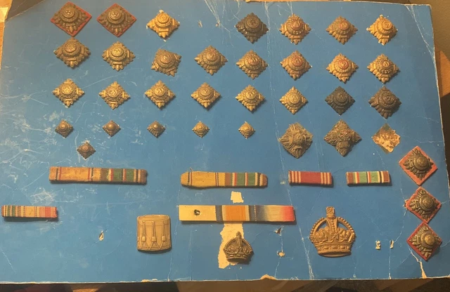 BRITISH MILITARY WW2 Officers Pips Rank Insignia Medal Ribbons Badges £ ...