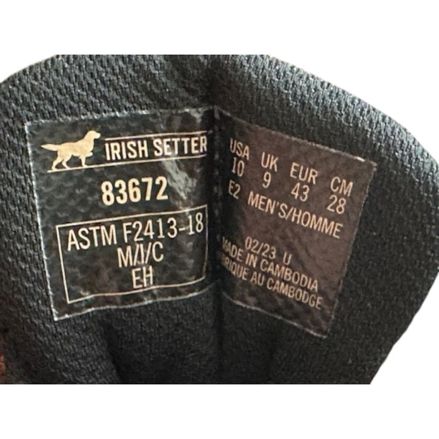 RED WING IRISH Setter Hopkins Brown Waterproof Leather Safety Toe Boot ...