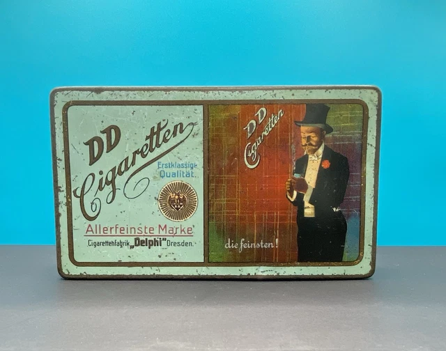 D.D CIGARETTEN /CIGARETTENFABRIK DELPHI Dresden / alte Zigarettendose ...