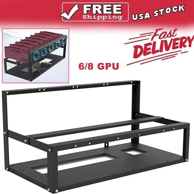 MINING RIG FRAME 6/8 GPU Steel Open Air Computer Frame Rig Case for ...