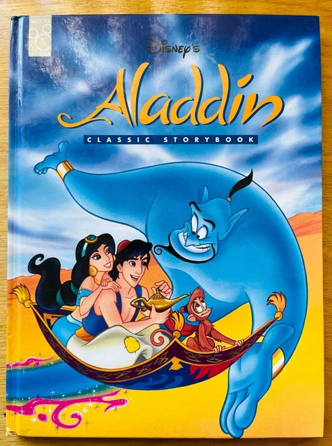 VINTAGE DISNEY ALADDIN Classic Storybook Mouse Works Big Hardcover Book ...