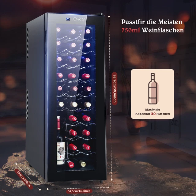 WEINKÜHLER WEINKÜHLSCHRANK WEINSCHRANK Kühlschrank Weinklimaschrank Minibar DE EUR 199,99 ...