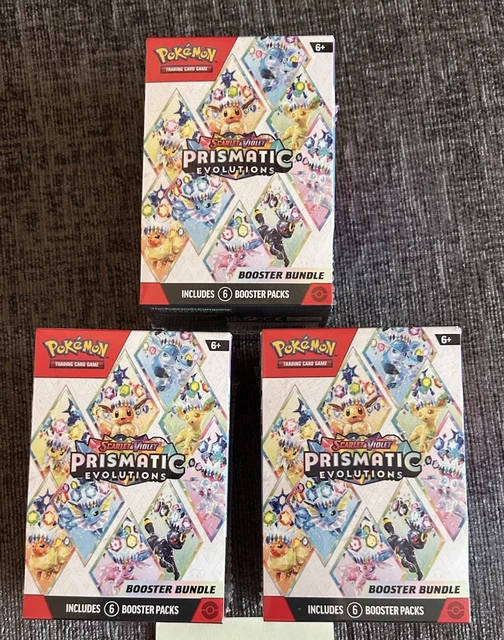 3 X POKÉMON TCG: Scarlet & Violet-Prismatic Evolutions Booster Bundle 6 ...