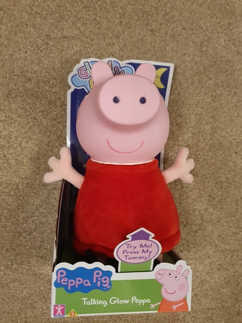 PEPPA PIG TALKING Peppa Figure Glow Friends Soft and Cuddly Toy Ages 18 ...