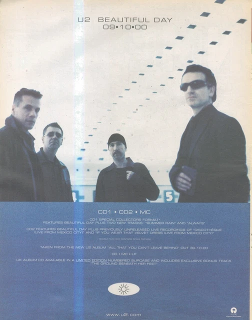 SFBK89 ALBUM/SINGLE/TOUR ADVERT 15X11 U2 : Beautiful Day £15.99 ...