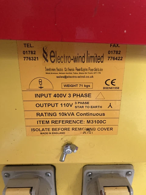 ELECTRO-WIND LIMITED -M3100C(INPUT 400V 3 Phase,Output 110V ...
