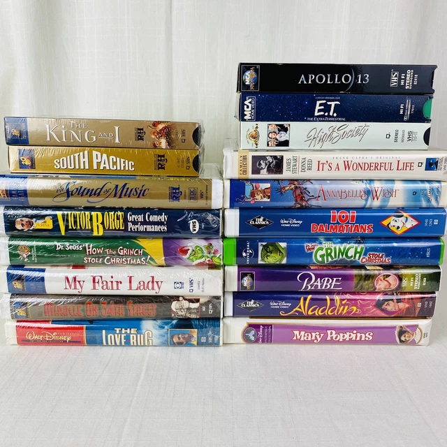 LOT OF 18 VHS MOVIES - Disney Classics Family Kids ET Dr. Seuss King&I ...