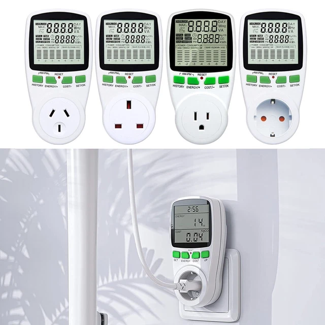 ELECTRIC METER WATTMETER PV Power Socket Solar System Voltage Analyzer ...