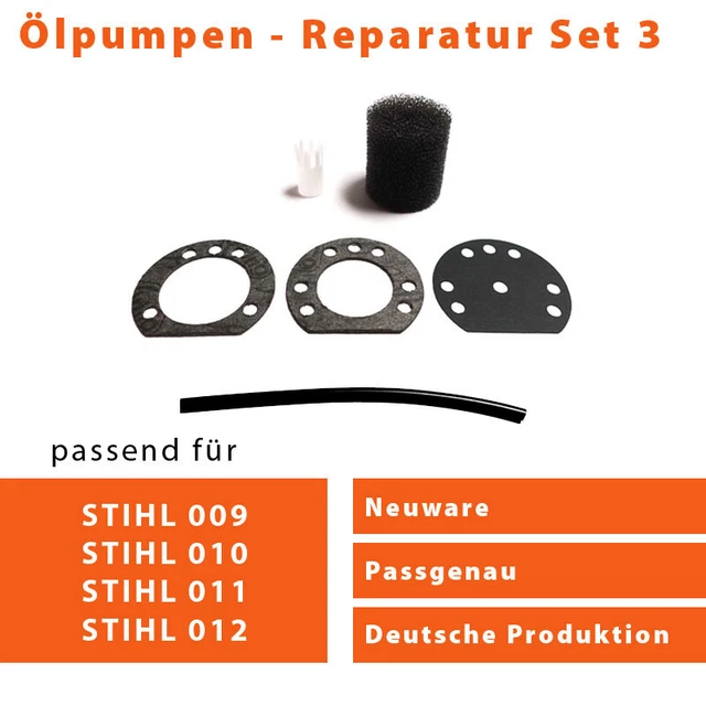 ÖLPUMPE REPARATUR-SET-3 MEMBRAN für STIHL 009 010 011 012 Motorsäge Ersatzteile EUR 34,90 ...
