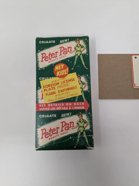 DISNEY COLGATE PETER Pan EMPTY Soap Box With License Plate - Read ...