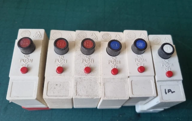 WYLEX ORIGINAL PUSH Button Plug In Series 5A 15A 30A MCB BS3871 £12.68 ...