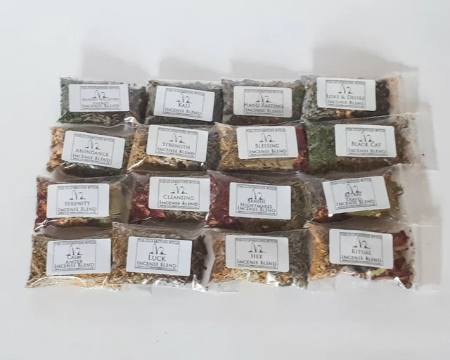 SET OF 16 Incense Blends - Witch Wicca Pagan Witchcraft Charm Spells ...