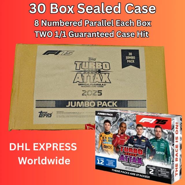 TOPPS F1 TURBO Attax 2025 INDIA JUMBO PACK PARALLEL Box Sealed Case ...