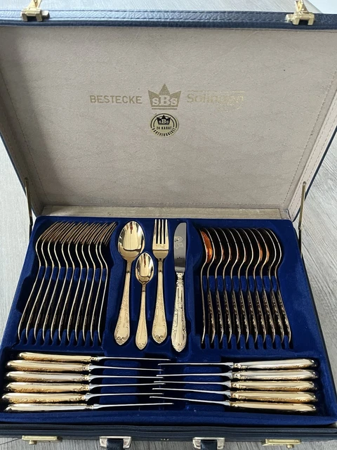 ZEITLOSES BESTECK 70-TEILIG, hart-vergoldet, 24 Karat, SBS Solingen EUR 250,00 - PicClick DE
