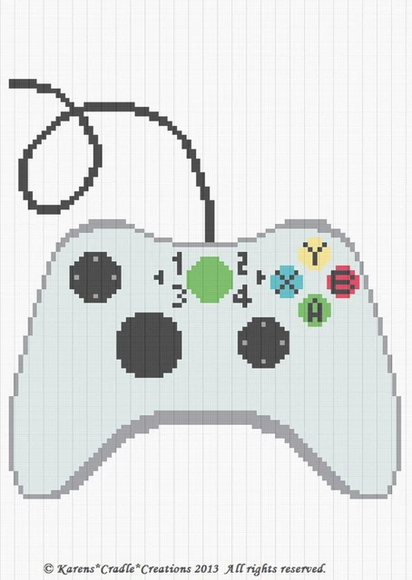 CROCHET PATTERN - GAME CONTROLLER Color Graph/Chart afghan pattern EUR ...