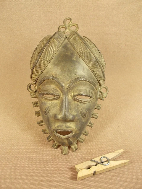 ART AFRICAIN - Ancien Grand Masque Passeport en Alliage Bronzier - AKAN ...