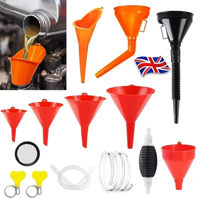 10 PCS FUEL Funnels Set Plastic Neck Oil Funnels with Detachable Spout ...