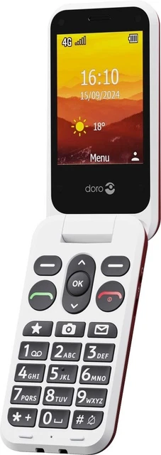 DORO LEVA L20 4G Flip Big Button 128MB Unlocked Mobile Phone Red (No ...