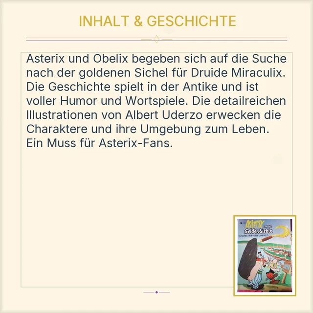 ASTERIX THE GOLDEN Sickle by Albert Uderzo Comic Hardcover English EUR ...