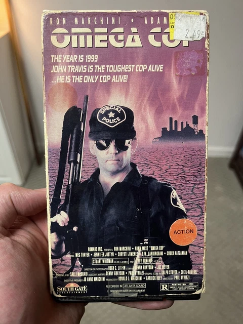 OMEGA COP VHS Video Tape South Gate release cult sci-fi sleaze Tested ...