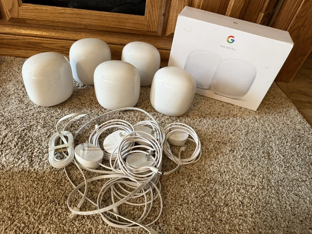 GOOGLE - NEST Wi-fi Pro 6e AXE5400 Mesh Router Snow 5 Pack $500.00 ...