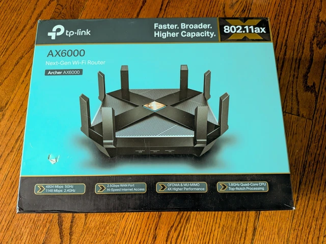 TP-LINK ARCHER AX6000 Black Next-Gen Wi-Fi 6 Gigabit Dual Band Router ...