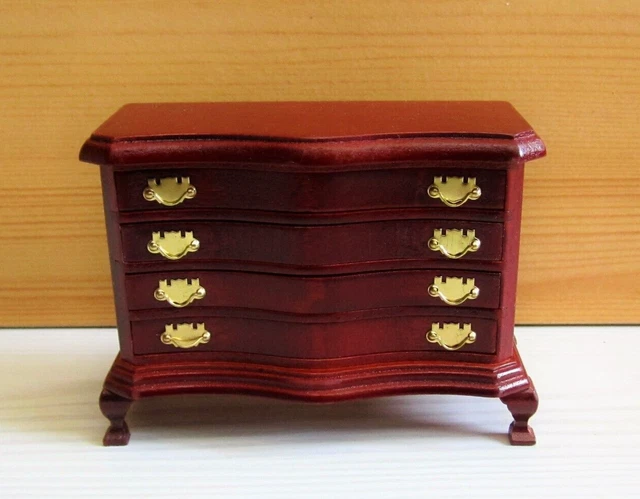COMMODE MINIATURE MEUBLE de maison de poupée en bois couleur acajou EUR 18,00 - PicClick FR