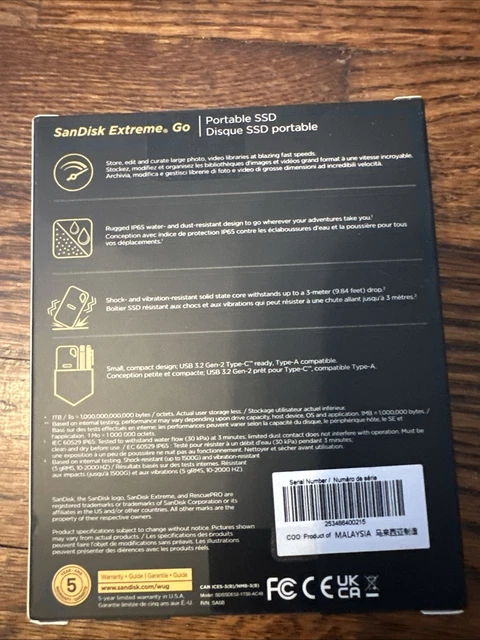SANDISK EXTREME 1TB USB-C Portable External SSD $164.16 - PicClick CA