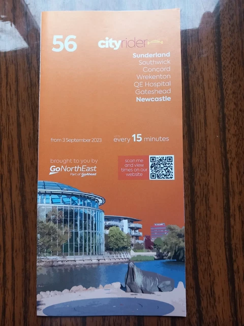 GO NORTH EAST 2023 bus timetable for route number 56 Cityrider date 3 ...