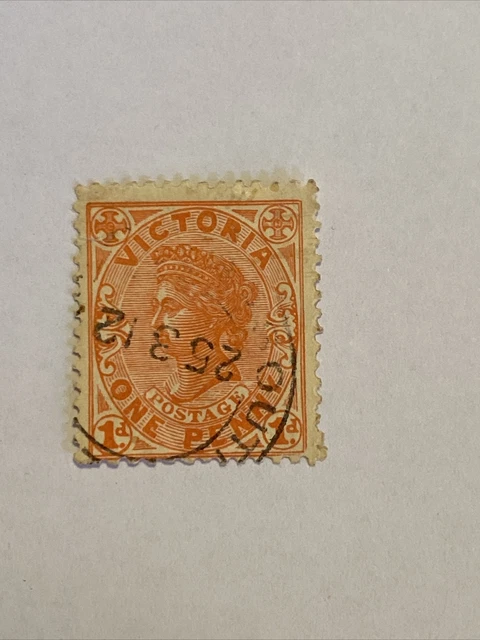 VICTORIA ONE PENNY Red Postage 1D Stamp 25-3-1912 Used Pre-Decimal $4. ...