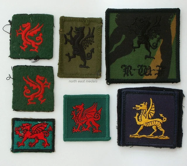 7 WELSH TACTICAL Recognition Flashes Badges Royal Welch Fusiliers ...