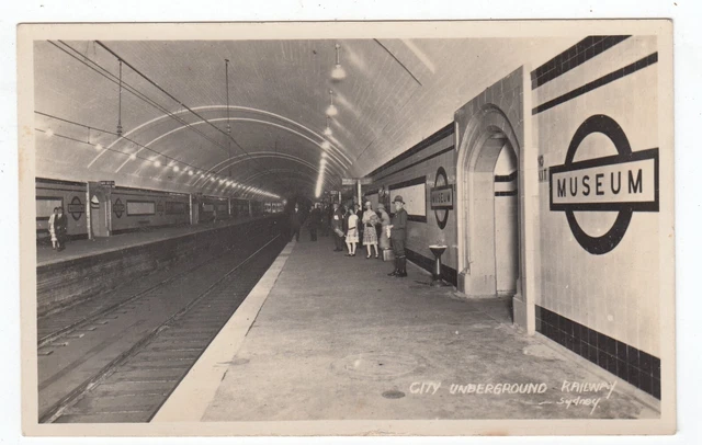 SYDNEY UNDERGROUND RAILWAY MUSEUM STATION Old PHOTO POSTCARD 1940's ...