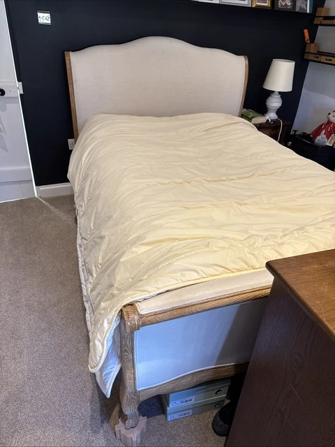 STUNNING LOAF ANTOINETTE French Sleigh Upholstered Solid Oak Double Bed ...