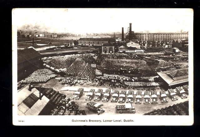 VINTAGE POSTCARD AERIAL View Guinness Brewery Lower Level Laden Trucks ...