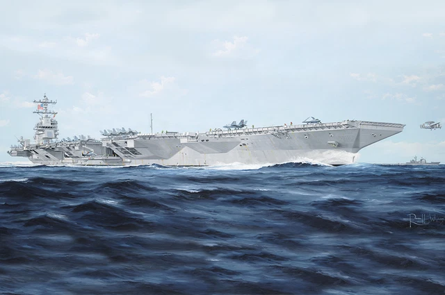 TRUMPETER 05638 USS GERALD R.FORD CVN-78 1:350 Modellbausatz EUR 315,00 ...